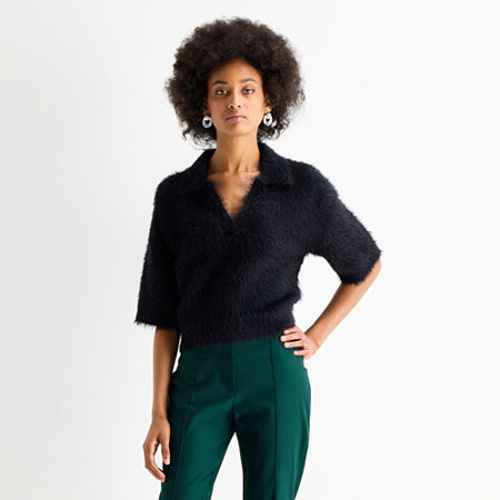 Click here for Worthington Womens Elbow Sleeve Polo Sweater  Medi... prices