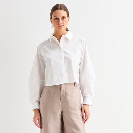 Click here for Worthington Womens Long Sleeve Crop Top  Medium  W... prices