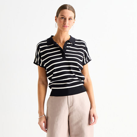 Click here for Worthington Womens Short Sleeve Polo Sweater  Medi... prices