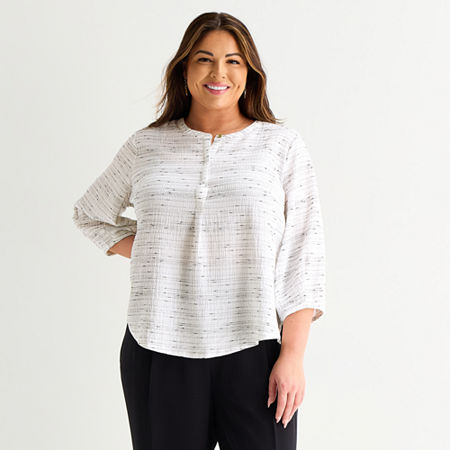 Click here for Liz Claiborne Plus Womens Split Crew Neck 3/4 Slee... prices