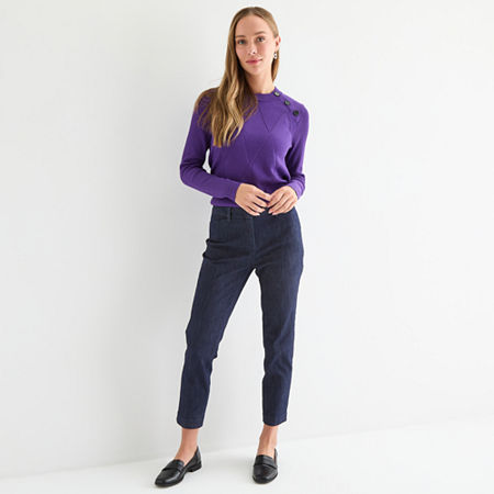 Click here for Liz Claiborne Emma Ponte Womens Plus Ankle Mid Ris... prices