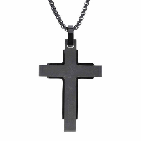 Click here for Mens Stainless Steel Cross 24 Inch Pendant Necklac... prices