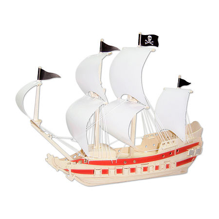 Click here for Puzzled Pirate Ship Natural Wood Puzzle  One Size... prices