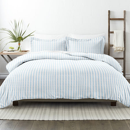 ienjoy Home Tranquil Sleep Patterned Duvet Cover Set  King/California King - Light Blue Stripes