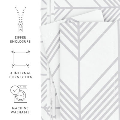 Casual Comfort Ultra Soft Alps Chevron Duvet Set, Color: Light Gray ...