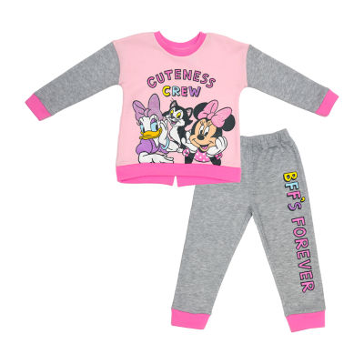 Disney Toddler Girls 2-pc. Fleece Minnie Mouse Pant Set, Color: Lt Pink ...