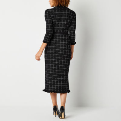 Studio 1 Womens 3/4 Sleeve Midi Sweater Dress - JCPenney