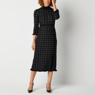 Studio 1 Womens 3/4 Sleeve Midi Sweater Dress - JCPenney