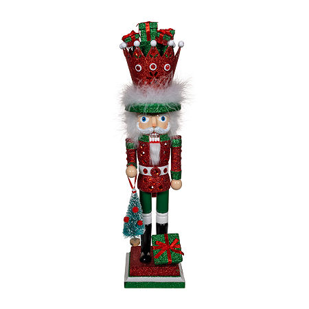 Kurt Adler 18-Inch Hollywood Nutcrackers with Presents Crown - Red