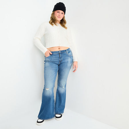 Click here for Arizona Womens Juniors Plus Low Rise Flare Leg Jea... prices