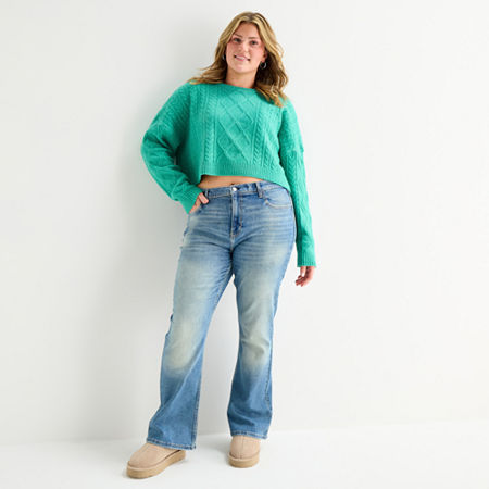 Click here for Arizona Womens Juniors Plus Mid Rise Bootcut Jean... prices
