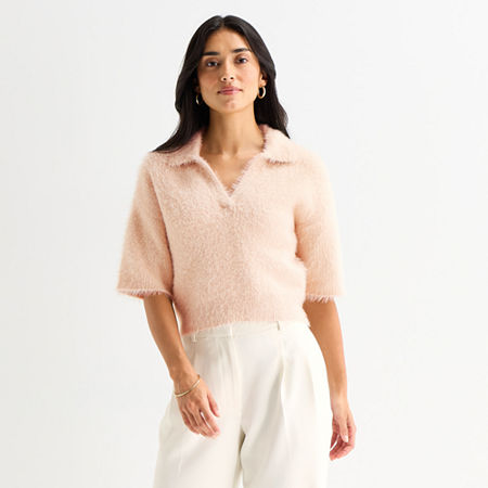 Click here for Worthington Womens Elbow Sleeve Polo Sweater  X-la... prices