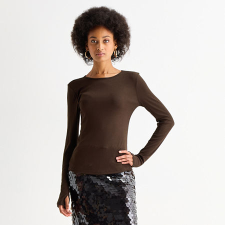 Click here for Worthington Womens Crew Neck Long Sleeve T-Shirt... prices