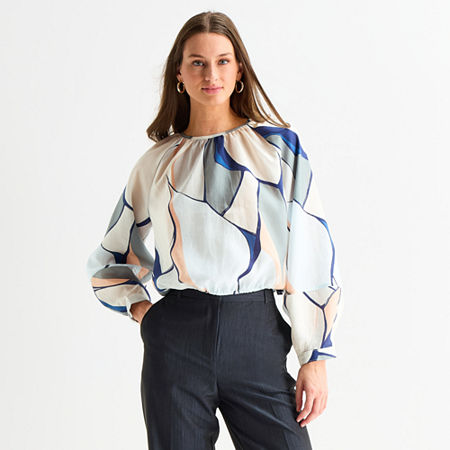 Click here for Worthington Womens Round Neck Long Sleeve Blouse... prices