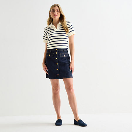 Click here for St. Johns Bay Womens High Rise Mini A-Line Skirt... prices