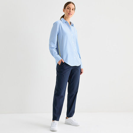 Click here for Stylus Womens Cuffed Long Sleeve Oversized Button-... prices