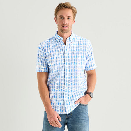 Click here for St. Johns Bay Stretch Poplin Mens Short Sleeve Cla... prices