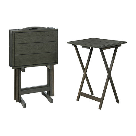 Click here for Maurine Farmhouse 4-pc. TV Tray Table with Stand... prices