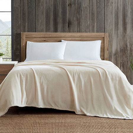 Eddie Bauer Ultra Soft Plush Fleece Blanket  Full/Queen - Ivory