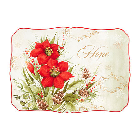 Certified International Winters Medley Serving Platter  One Size  White