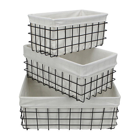 Click here for Cheungs Set Of 3 Lined Rectangular Wire Baskets  O... prices