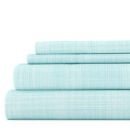 ienjoy Home The Timeless Classics Premium Ultra Soft Pattern 4-Pc. Sheet Set  Full - Aqua Thatch
