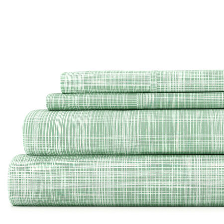 ienjoy Home The Timeless Classics Premium Ultra Soft Pattern 4-Pc. Sheet Set  California King - Forest Thatch