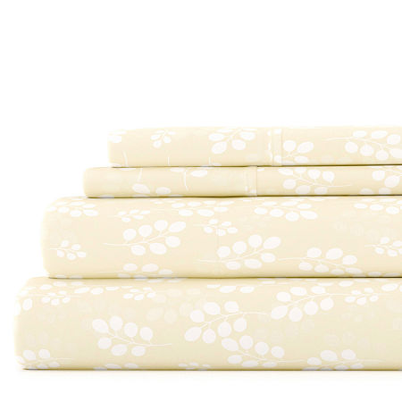 ienjoy Home The Timeless Classics Premium Ultra Soft Pattern 4-Pc. Sheet Set  California King - Ivory Soft Wheat