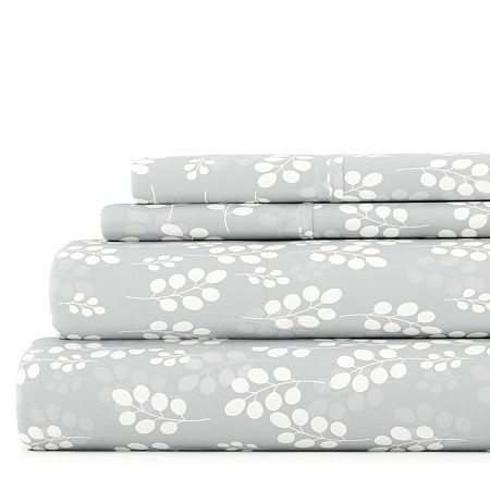Casual Comfort Premium Ultra Soft Wheat Pattern Microfiber Wrinkle Free Sheet Set  One Size  Gray