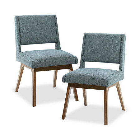 Click here for Brine Set of 2 Dining Chairs - Blue/Pecan prices