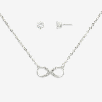 Mixit Womens Cubic Zirconia Infinity 2-pc. Jewelry Set, Color: Silver ...