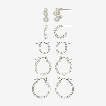 Click here for Mixit Womens Simulated Pearl Hypoallergenic 5 Pair... prices