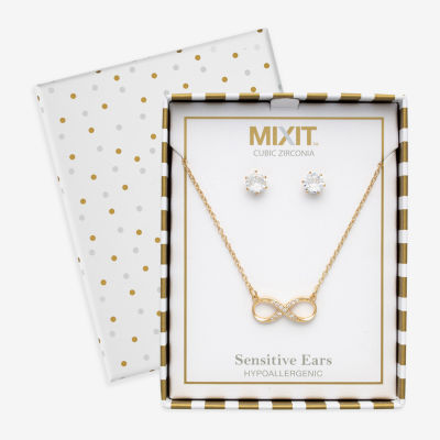 Mixit Womens Stainless Steel Infinity Hypoallergenic 2-pc. Jewelry Set ...