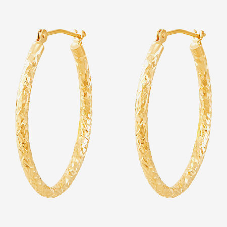 Click here for 14K Gold 25mm Oval Hoop Earrings  One Size prices