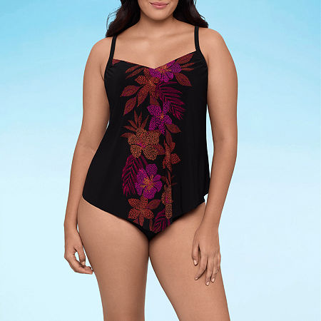 Trimshaper Hank Tankini Swimsuit Top  18  Black