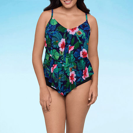 Click here for Trimshaper Ronnie Tankini Swimsuit Top  16  Blue prices