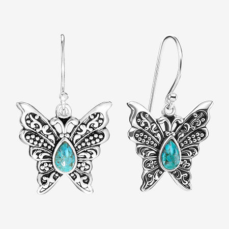 Click here for Womens Enhanced Blue Turquoise Sterling Silver But... prices