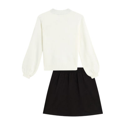 Knit Works Embellished Big Girls 2-pc. Skirt Set, Color: Ivory - JCPenney