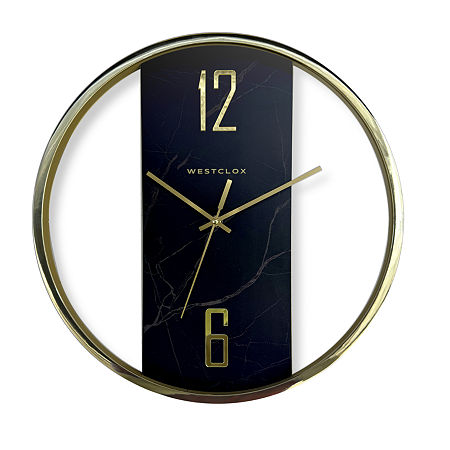 Click here for Westclox 16 Contemporary Gold And Black Marble Wal... prices