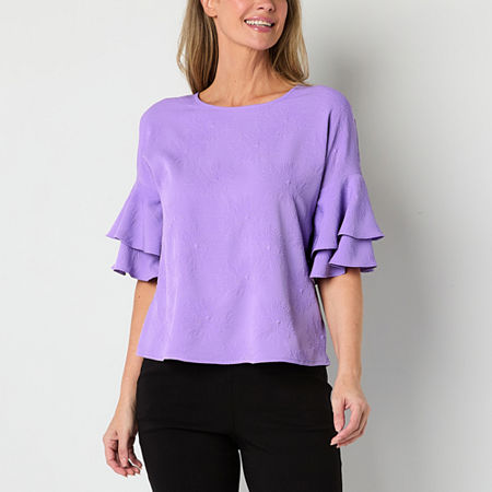 Click here for Liz Claiborne Womens Round Neck Elbow Sleeve Blous... prices