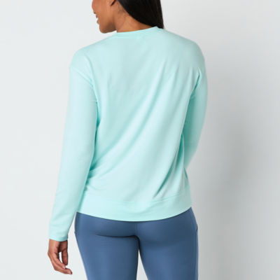 Xersion Womens Soft French Terry Crew Neck Long Sleeve Sweatshirt ...