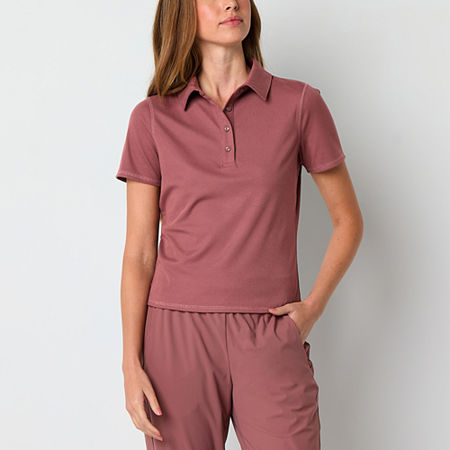Click here for Stylus Womens Short Sleeve Rib Polo Shirt  X-small... prices