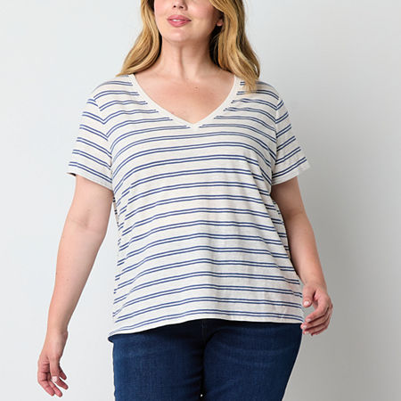 Click here for a.n.a Womens V Neck Short Sleeve Plus T-Shirt  3x... prices