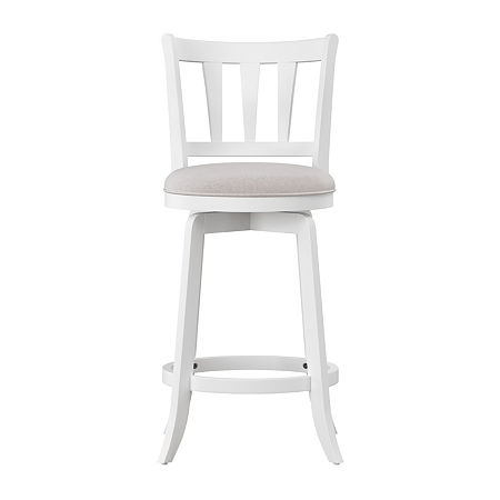 Hillsdale 39 Wood Presque Isle Furniture Counter Height Swivel Stool - White