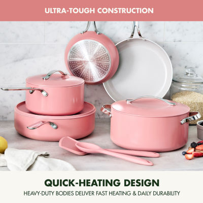 GreenPan Nova Ceramic Non-Stick 10-pc. Cookware Set, Color: Coral - JCPenney