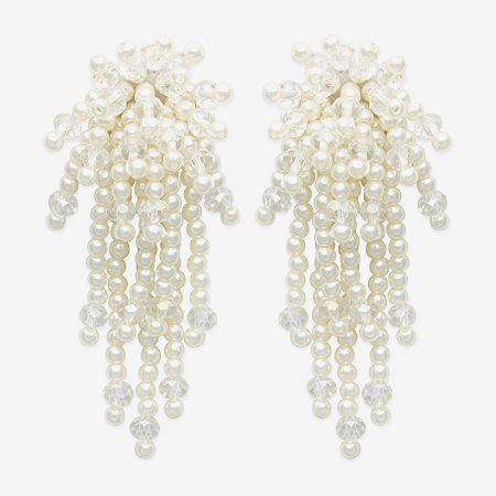 Click here for Bijoux Bar Womens Simulated Pearl Drop Earrings  O... prices