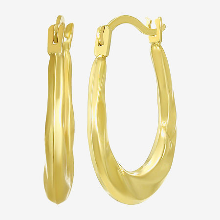Click here for Womens 10K Gold 16.7mm Round Hoop Earrings  One Si... prices