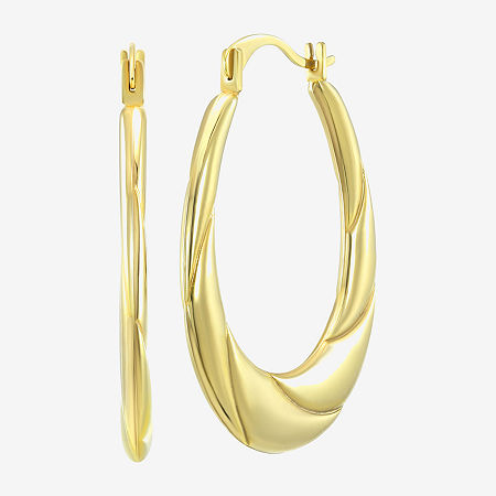 Click here for Womens 14K Gold Oval Hoop Earrings  One Size  Yell... prices