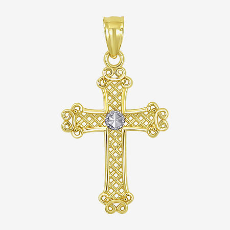 Click here for Cross Unisex Adult 10K Two Tone Gold Cross Pendant... prices