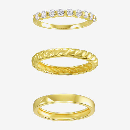 Click here for Silver Addiction Womens Cubic Zirconia 14K Gold Ov... prices